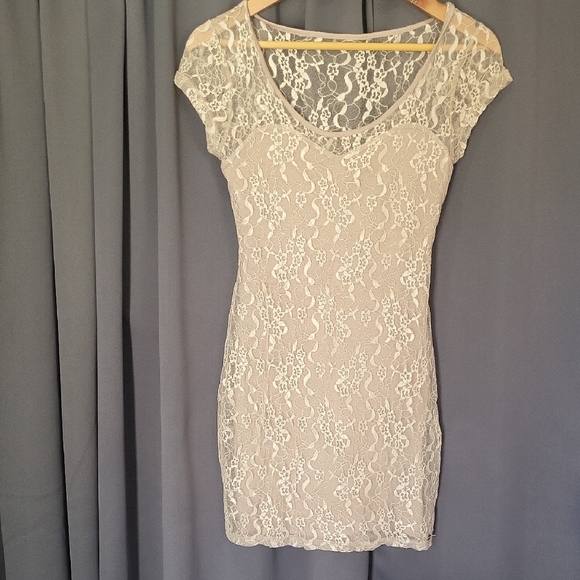 Guess | Dresses | Guess Elegant Lace Dress In Cream | Poshmark